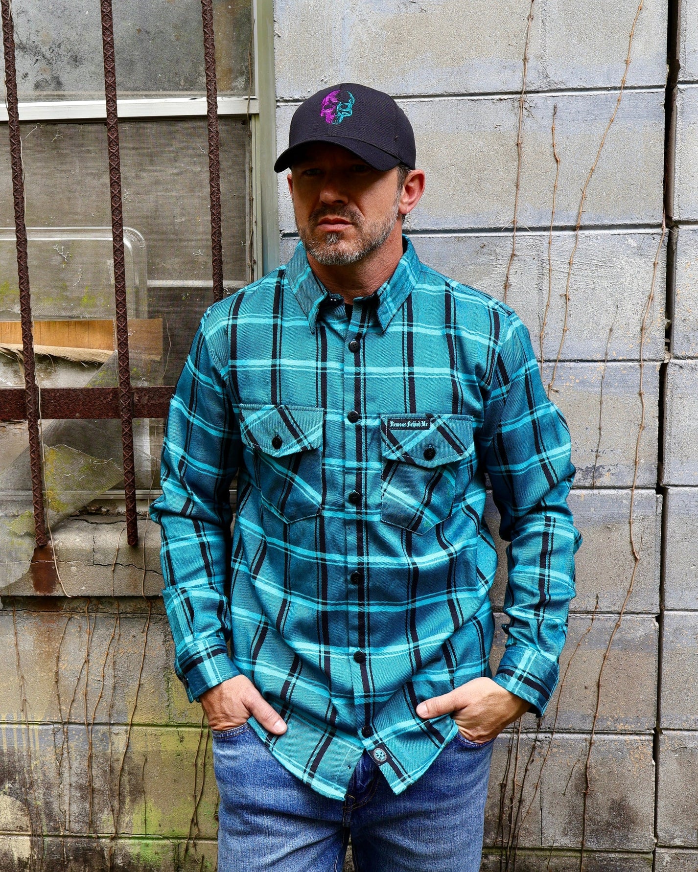 The "Survivor" Teal Flannel (Hidden Snap Collars) – Buckwylde Co.